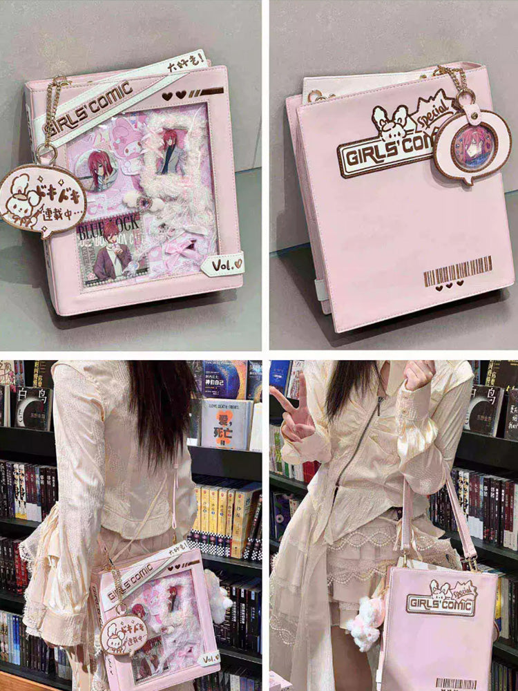 Cute Comic-Style Book Ita Bag with Crossbody and Backpack Design – Ita ...