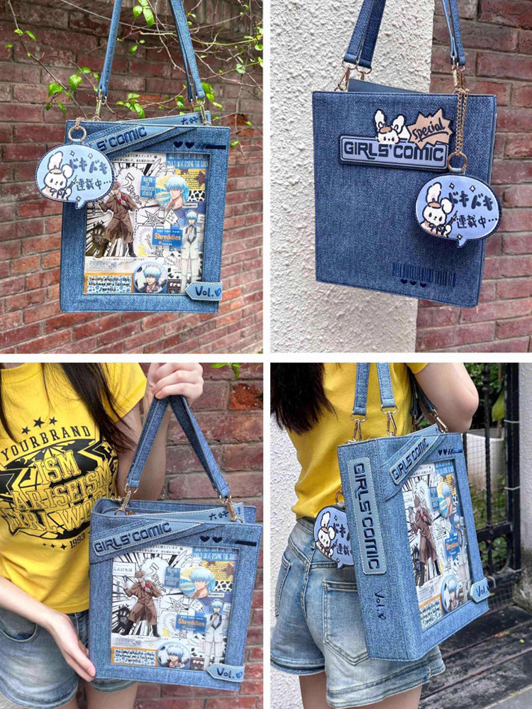 Cute Comic-Style Book Ita Bag with Crossbody and Backpack Design – Ita ...